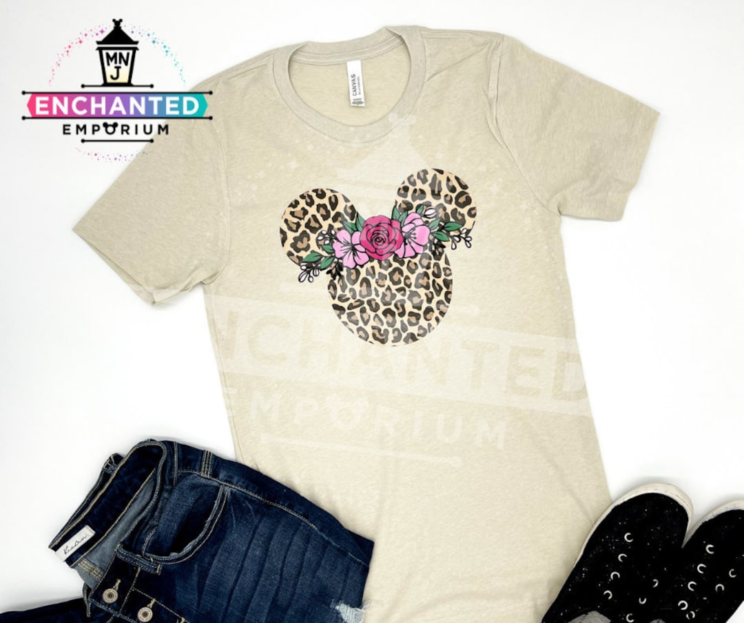 Floral Leopard Print Minnie Mouse Disneyland Disneyworld Animal Kingdom ...