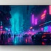 Cyberpunk Night City Landscape "skyscraper Solitude" Canvas Neon Lights ...