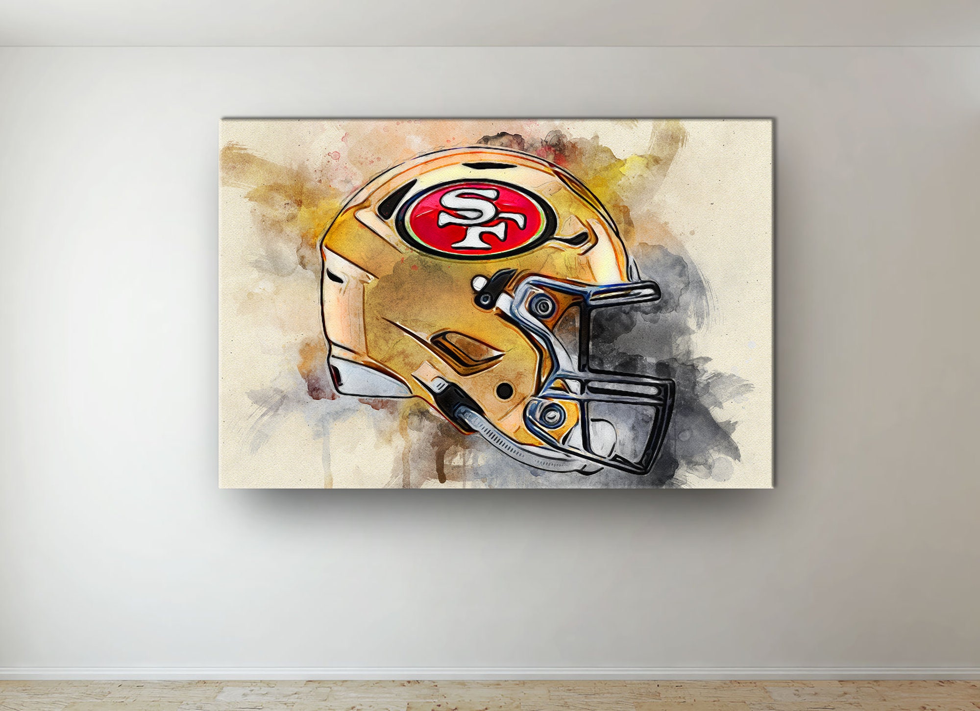 San Francisco 49ers NFL Helmet Oil Paint Design Canvas Art Gift for San ...