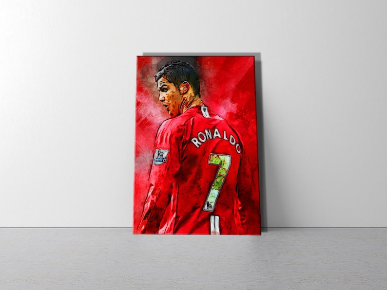 Cristiano Ronaldo CR7 Manchester United Oil Paint Design | Etsy