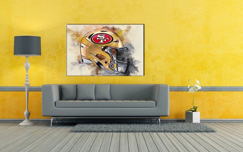 San Francisco 49ers NFL Helmet Oil Paint Design Canvas Art Gift for San ...