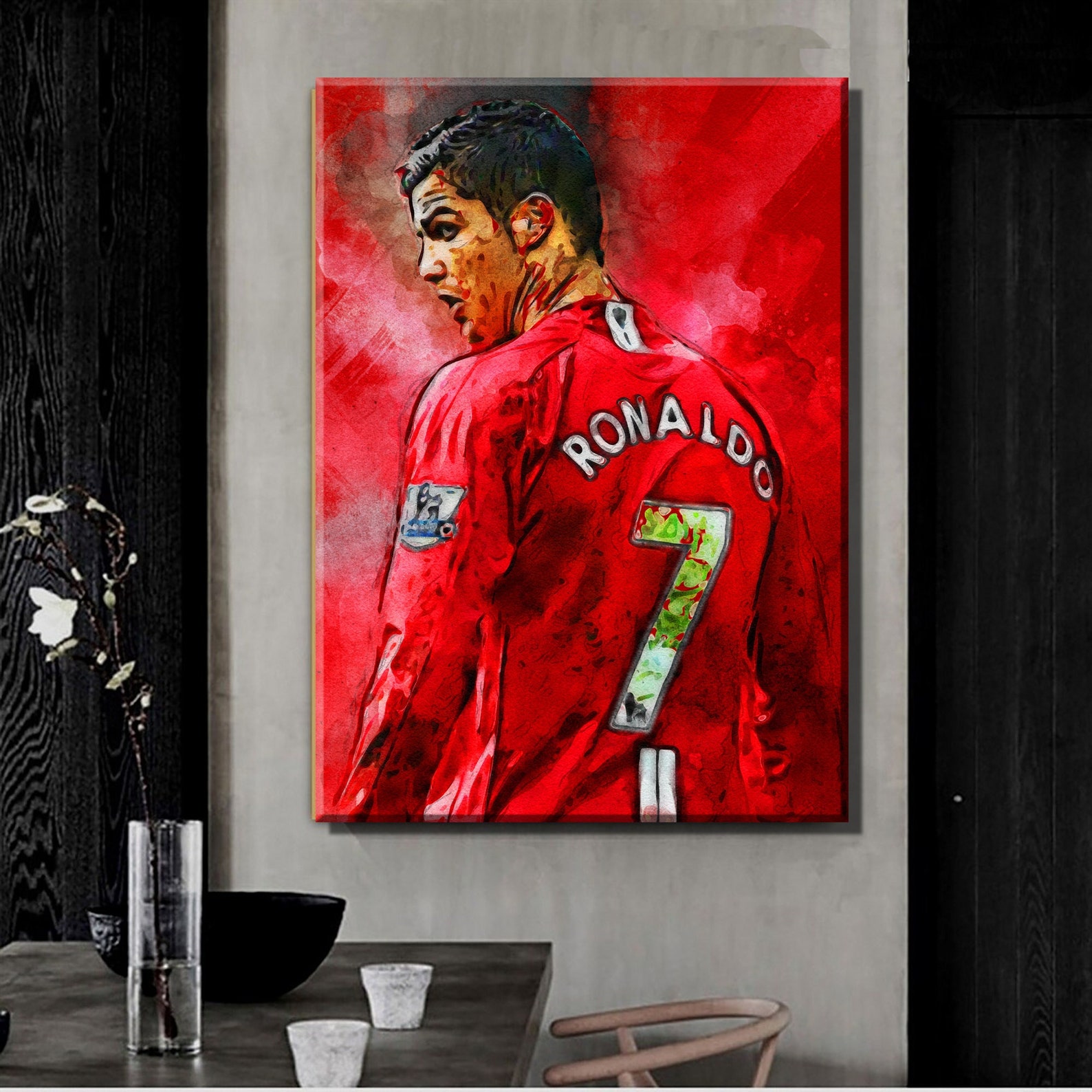 Cristiano Ronaldo CR7 Manchester United Oil Paint Design | Etsy