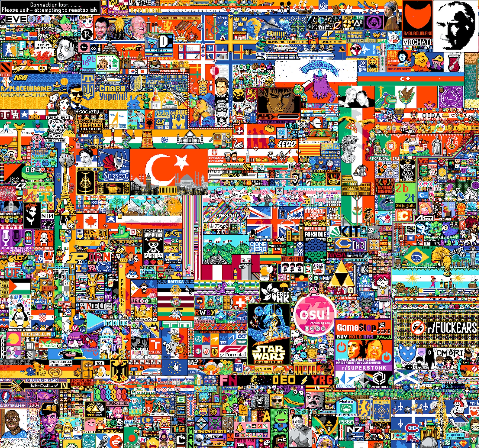 R/place Reddit 2022 Canvas Print: Internet Culture Wall Art - Etsy