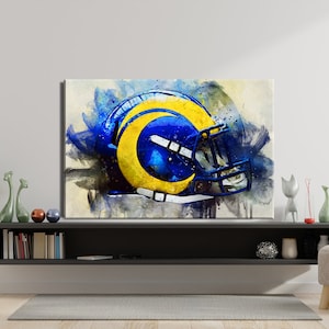 Los Angeles Rams NFL Helmet Oil Paint Design Canvas Art Gift for LA ...