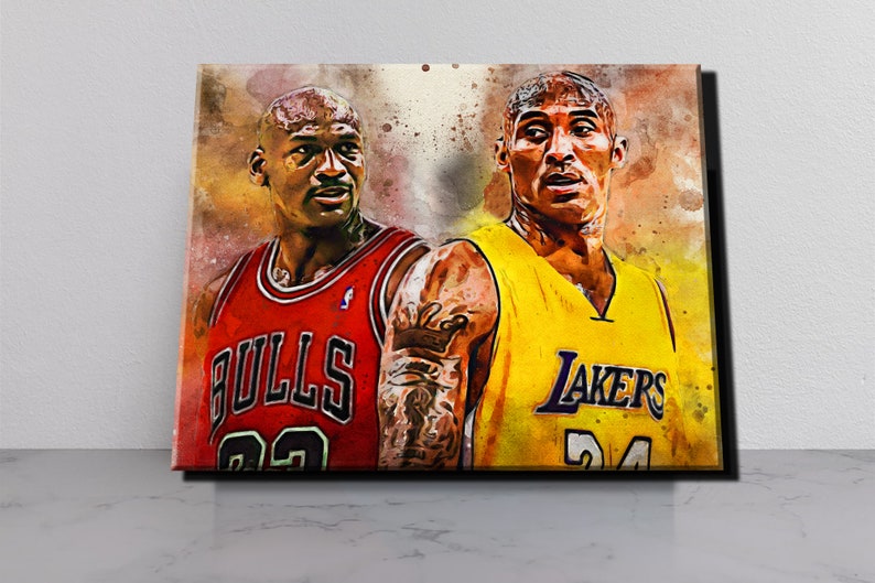 Kobe Bryant Michael Jordan Iconic Fan Art Poster Canvas Print - Etsy