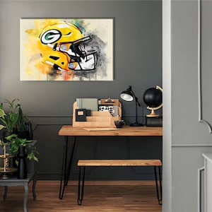 Green Bay Packers NFL Helmet Oil Paint Design Canvas Art Gift for Green ...