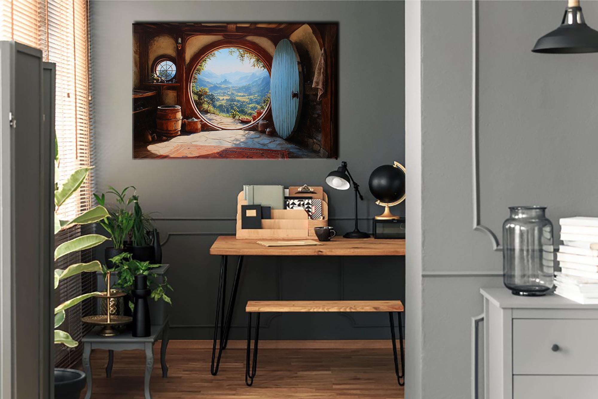 The Lord of the Rings "hobbit's Shire Doors" Landscape Fan Art Oil ...