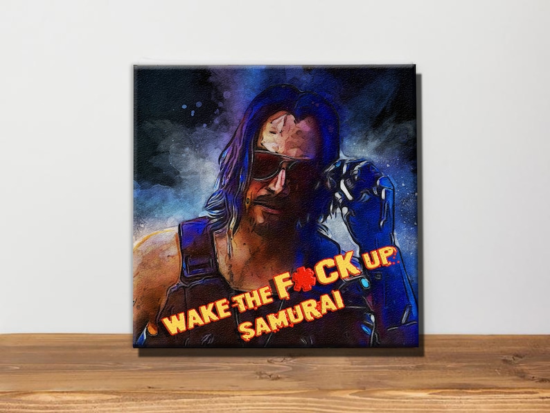 Cyberpunk 2077 Keanu Reeves Canvas Art Poster Wake the Fck up - Etsy