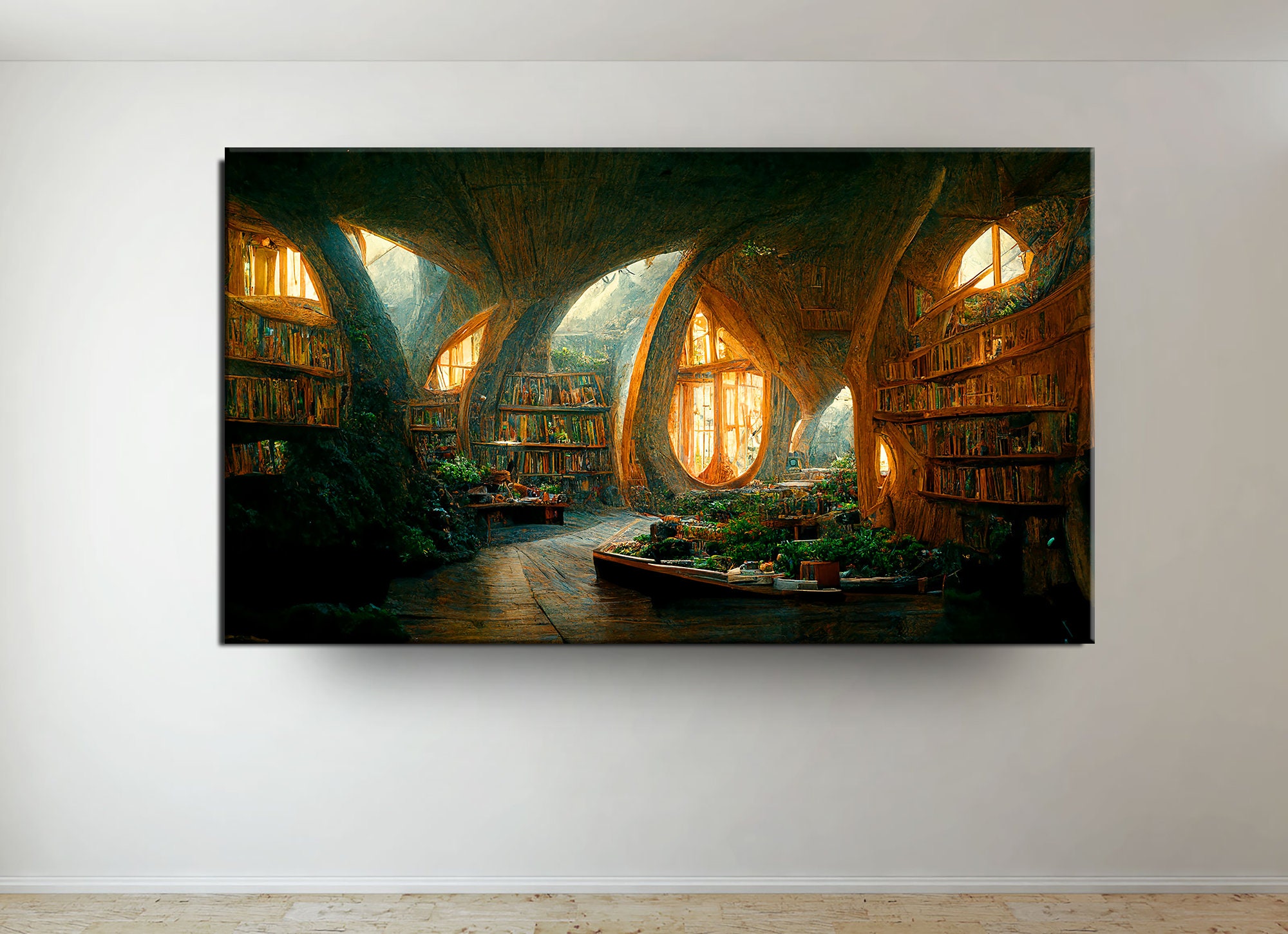 Lord of the Rings Hobbit Library Oil Painting Design Canvas - Etsy