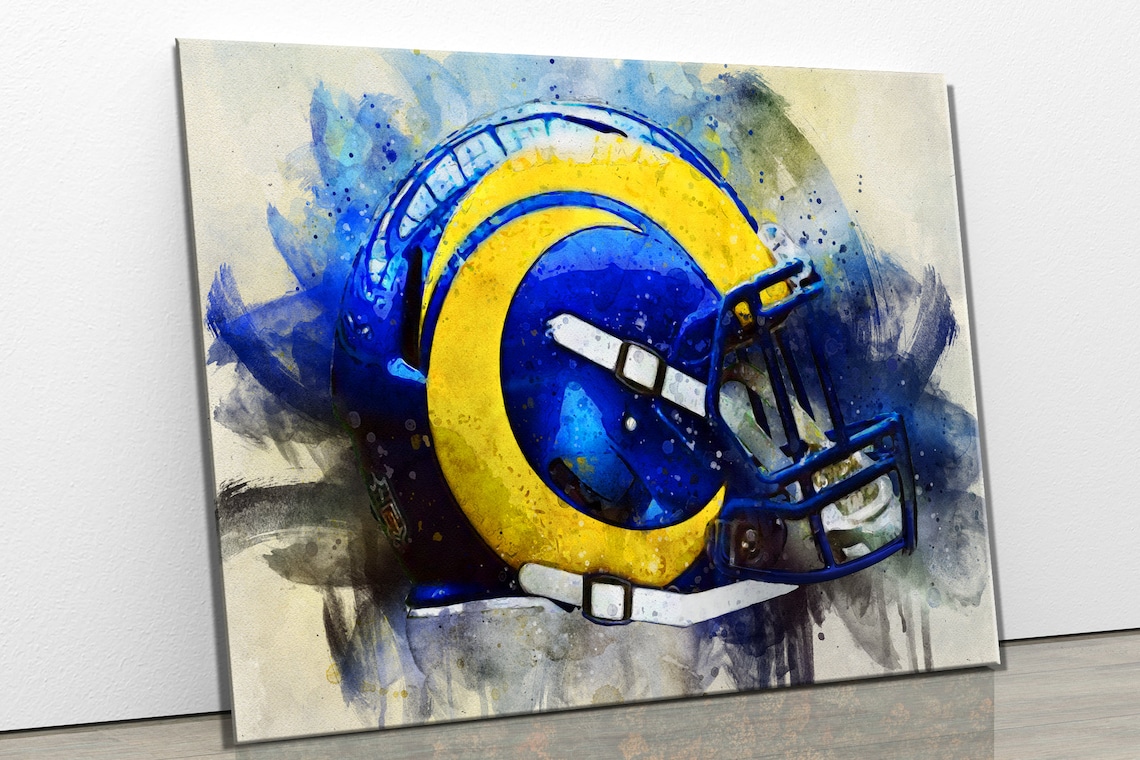 Los Angeles Rams NFL Helmet Oil Paint Design Canvas Art Gift | Etsy