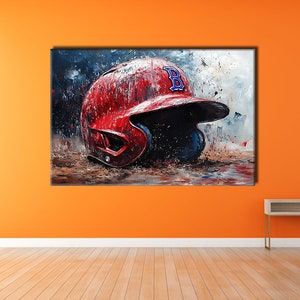 Boston Red Sox Canvas Art: Oil Paint Helmet Design, MLB Fan Gift - Etsy