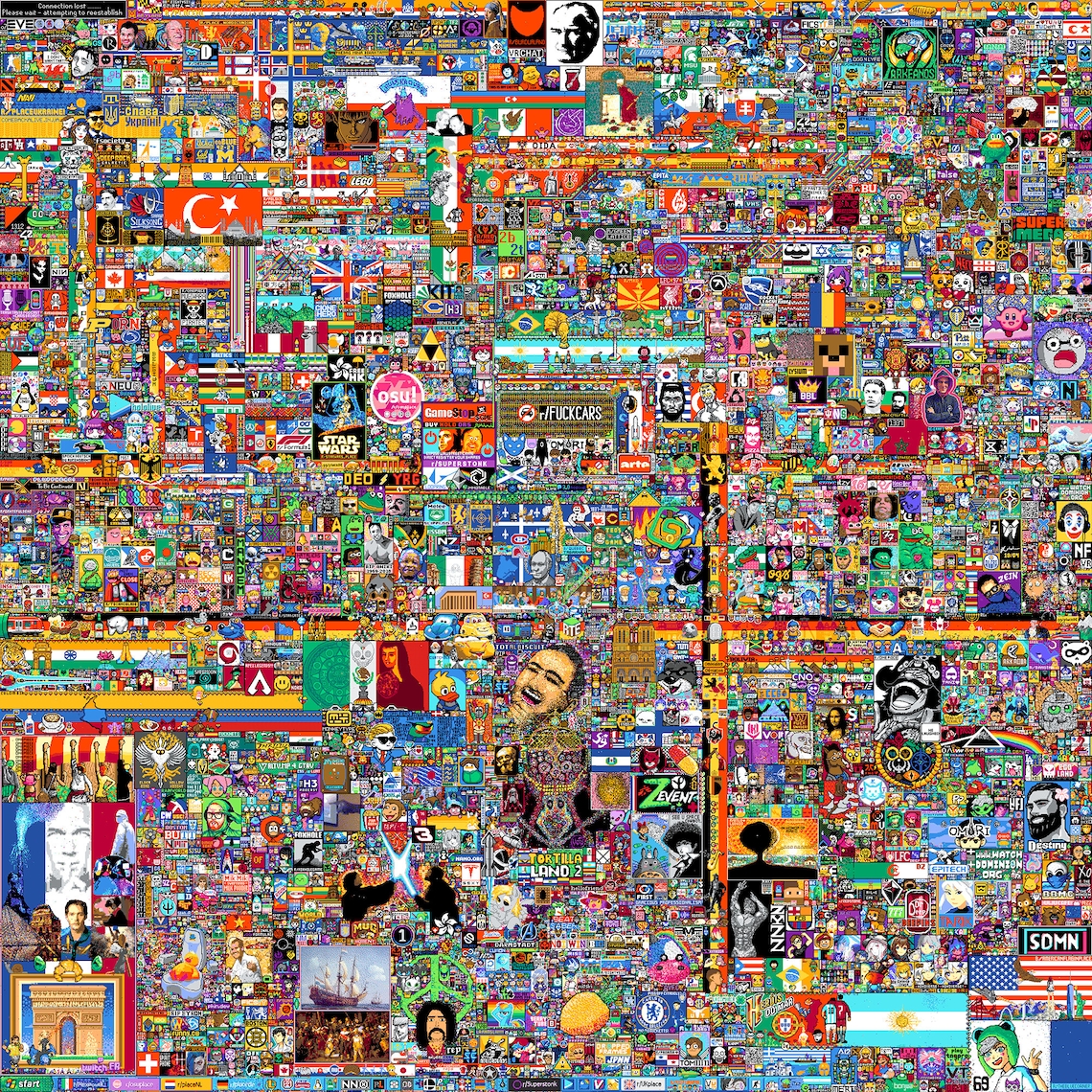 R/place Reddit Rplace Ver.1 2022 Wall Art Canvas Print Poster - Etsy