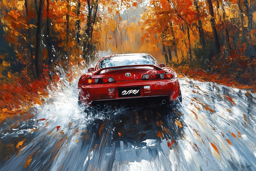 Toyota Supra Oil Paint Design Poster "is That a Supra?" Canvas Art Gift ...