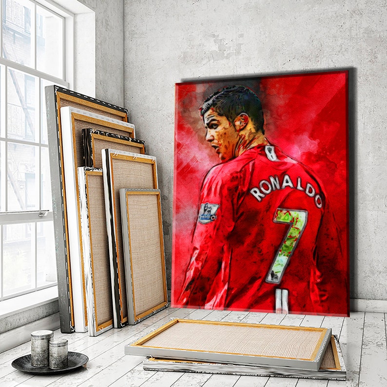 Cristiano Ronaldo CR7 Manchester United Oil Paint Design | Etsy