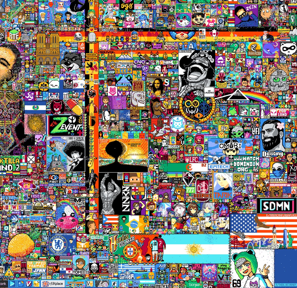 R/place Reddit Rplace Ver.1 2022 Wall Art Canvas Print Poster - Etsy