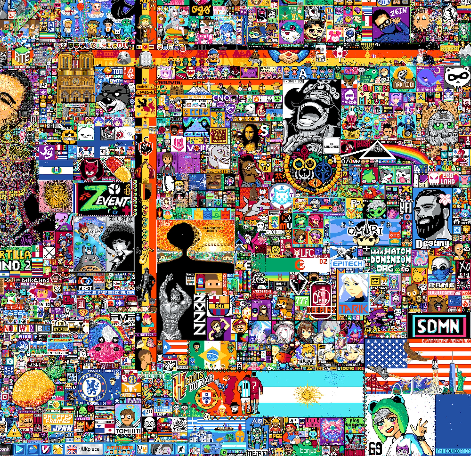 R/place Reddit Rplace Ver.1 2022 Wall Art Canvas Print Poster - Etsy