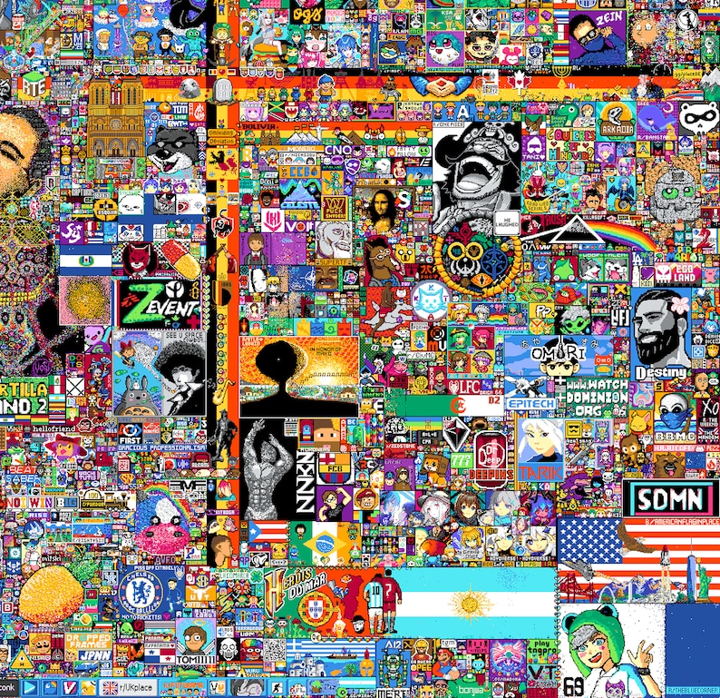 R/place Reddit Rplace Ver.1 2022 Wall Art Canvas Print Poster - Etsy