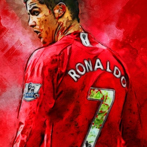 Cristiano Ronaldo CR7 Manchester United Oil Paint Design - Etsy