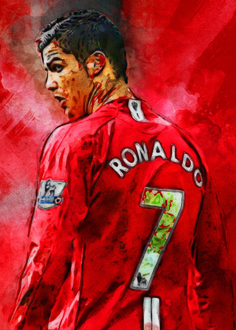 Cristiano Ronaldo CR7 Manchester United Oil Paint Design - Etsy