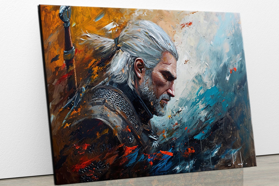 The Witcher "geralt of Rivia" Oil Paint Design Canvas Print Poster - Etsy