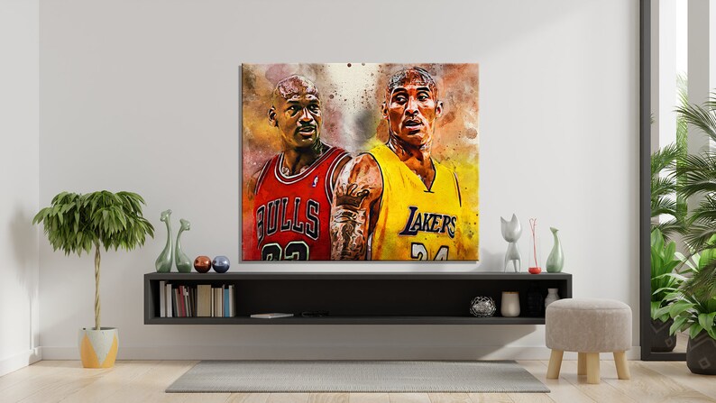 Kobe Bryant Michael Jordan Iconic Fan Art Poster Canvas Print - Etsy