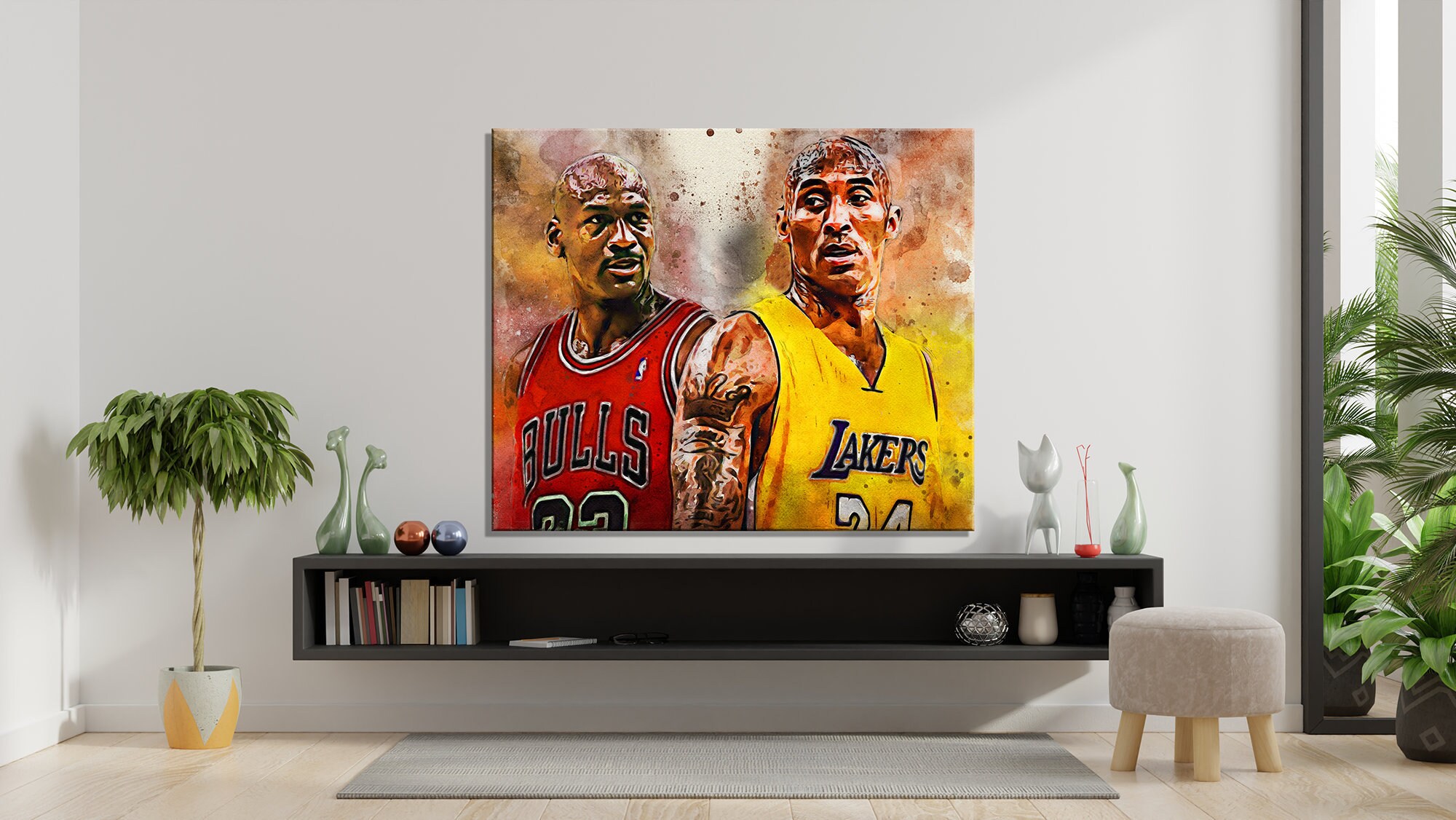 Kobe Bryant Michael Jordan Iconic Fan Art Poster Canvas Print | Etsy