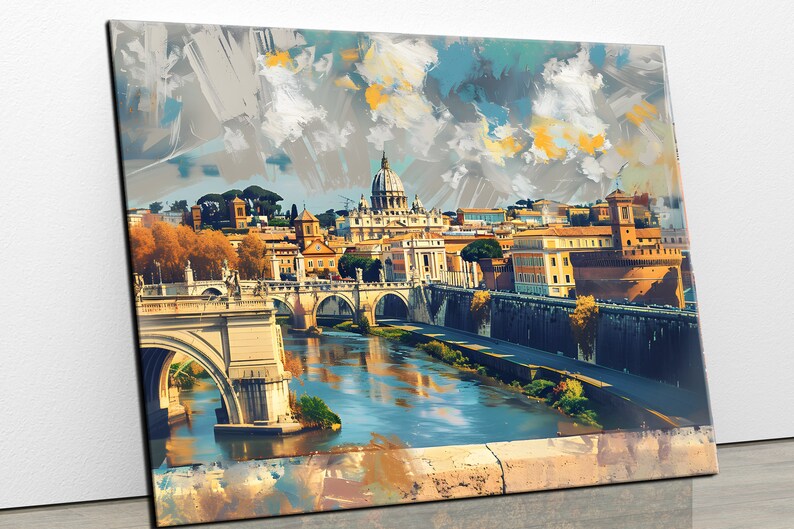 Rome Cityscape Canvas Print: Original Oil Painting Design, Home Decor ...