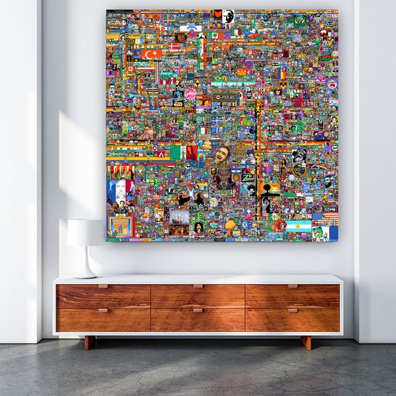 R/place Reddit Rplace Ver.1 2022 Wall Art Canvas Print Poster - Etsy