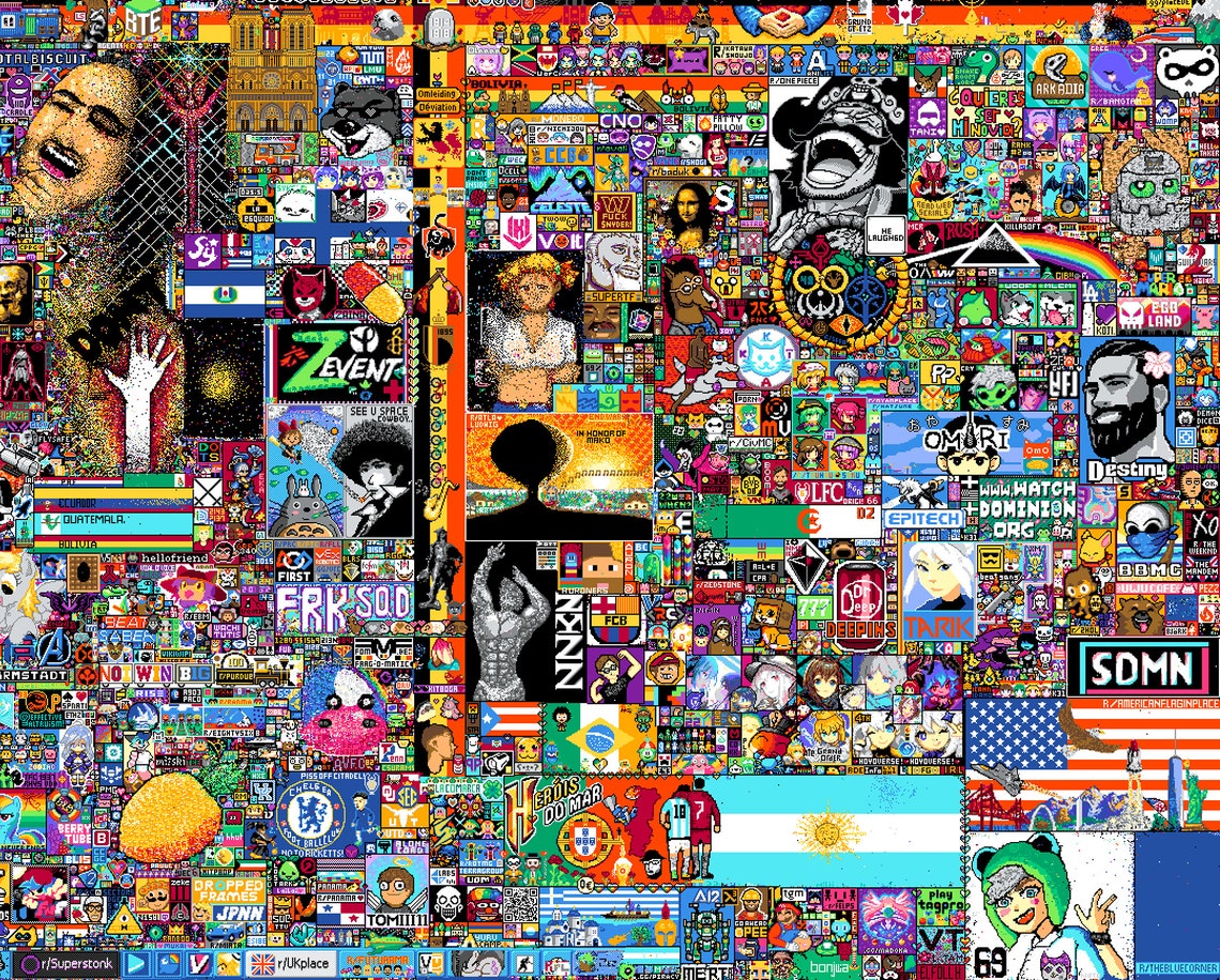 R/place Reddit 2022 Canvas Print: Internet Culture Wall Art - Etsy