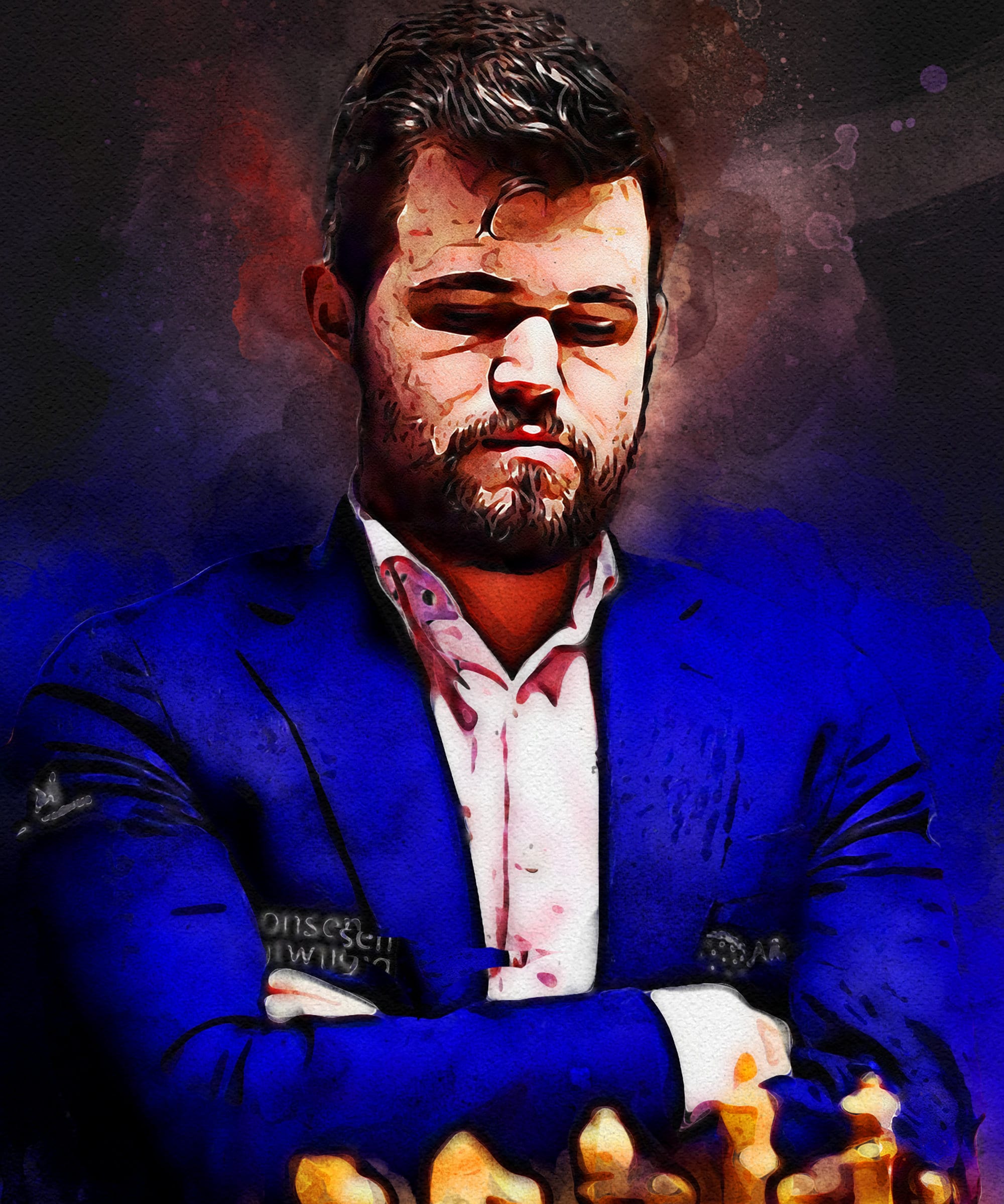 Magnus Carlsen Chess Master Oil Paint Design Canvas Print - Etsy