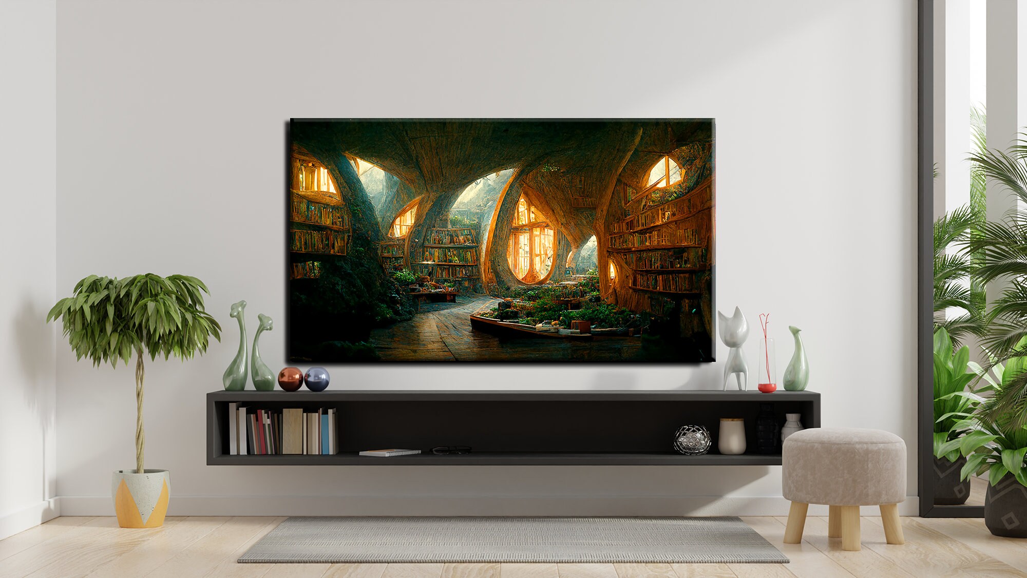 Lord of the Rings Hobbit Library Oil Painting Design Canvas - Etsy