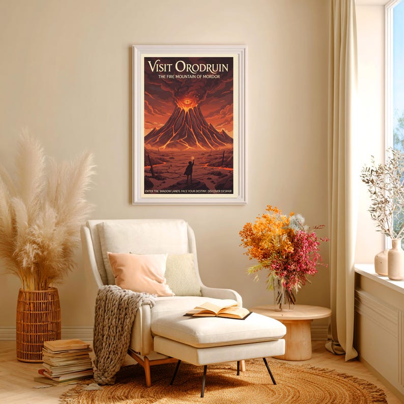 Visit Mordor Poster | Mount Doom, Lord of the Rings Travel Print - Etsy