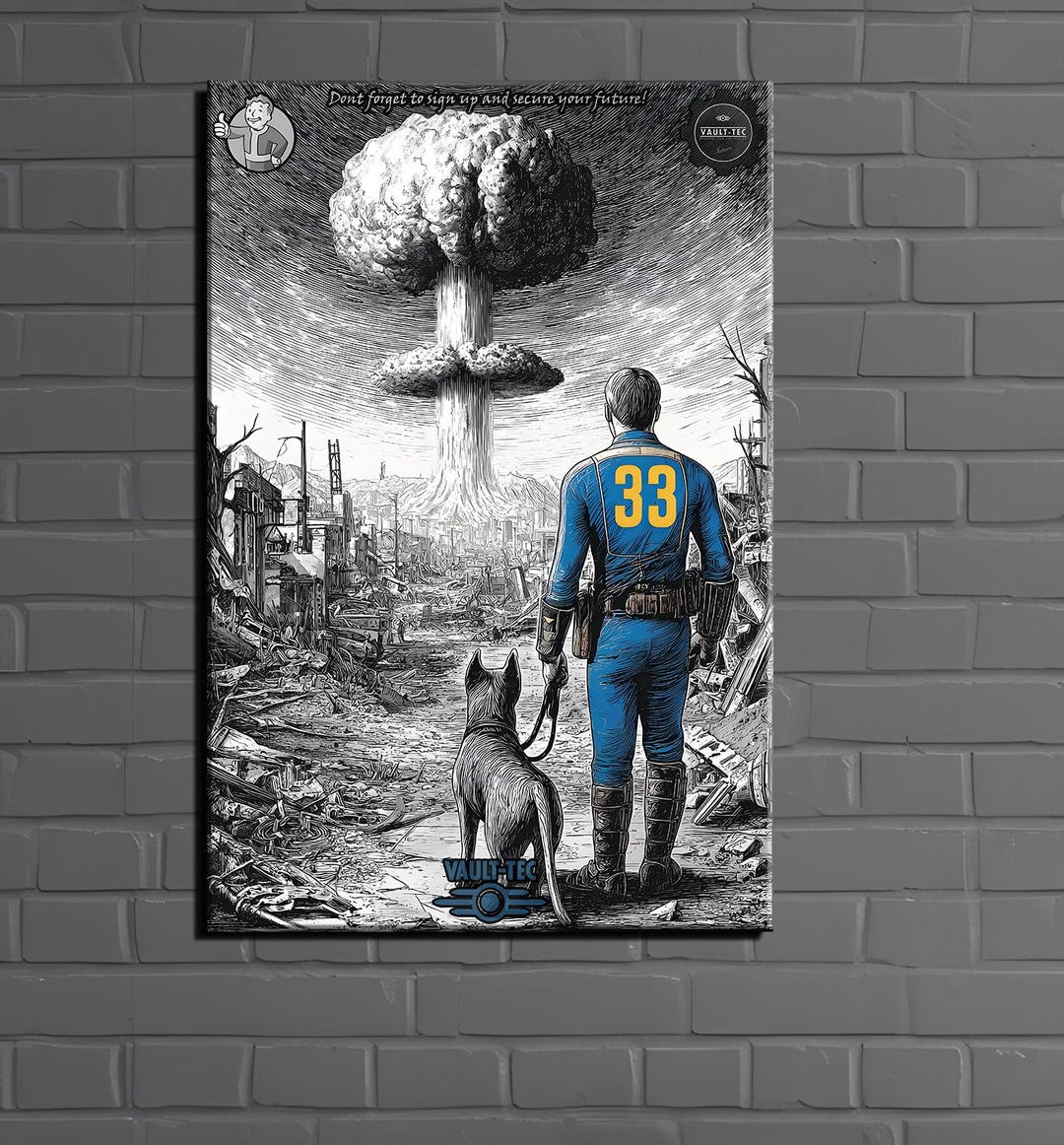 Fallout Retro Vault Tec Advertising Poster Fan Art Canvas Print Gaming ...