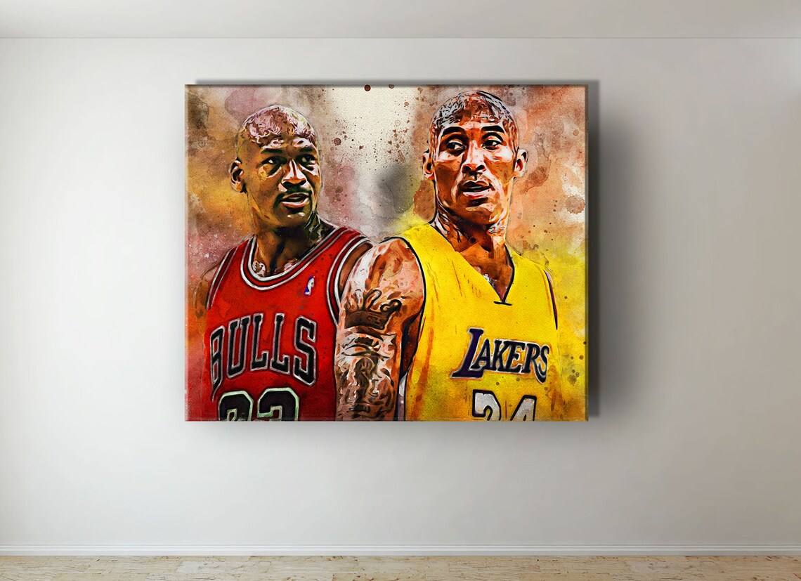 Kobe Bryant Michael Jordan Iconic Fan Art Poster Canvas Print - Etsy