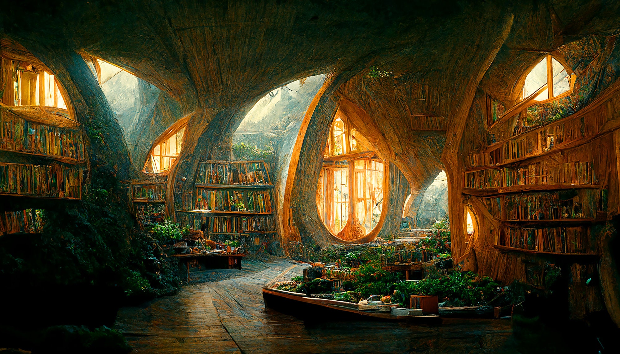 Lord of the Rings Hobbit Library Oil Painting Design Canvas - Etsy