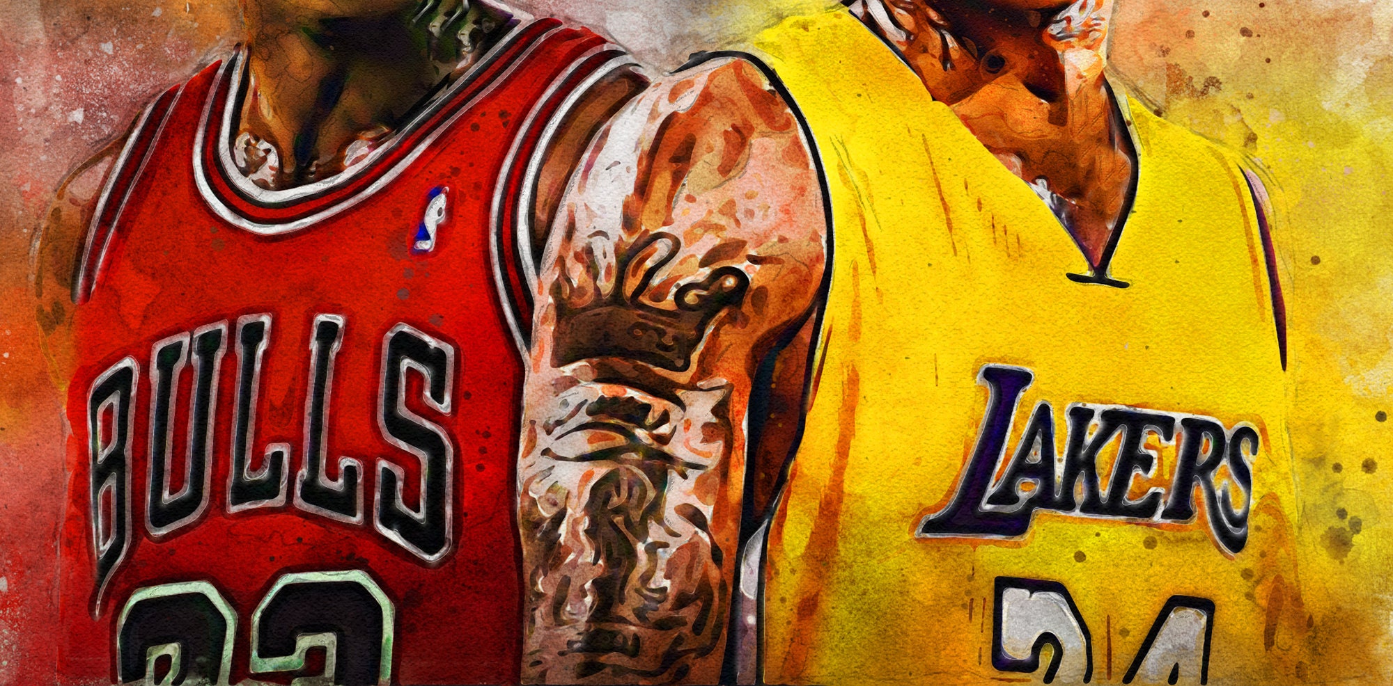 Kobe Bryant Michael Jordan Iconic Fan Art Poster Canvas Print | Etsy