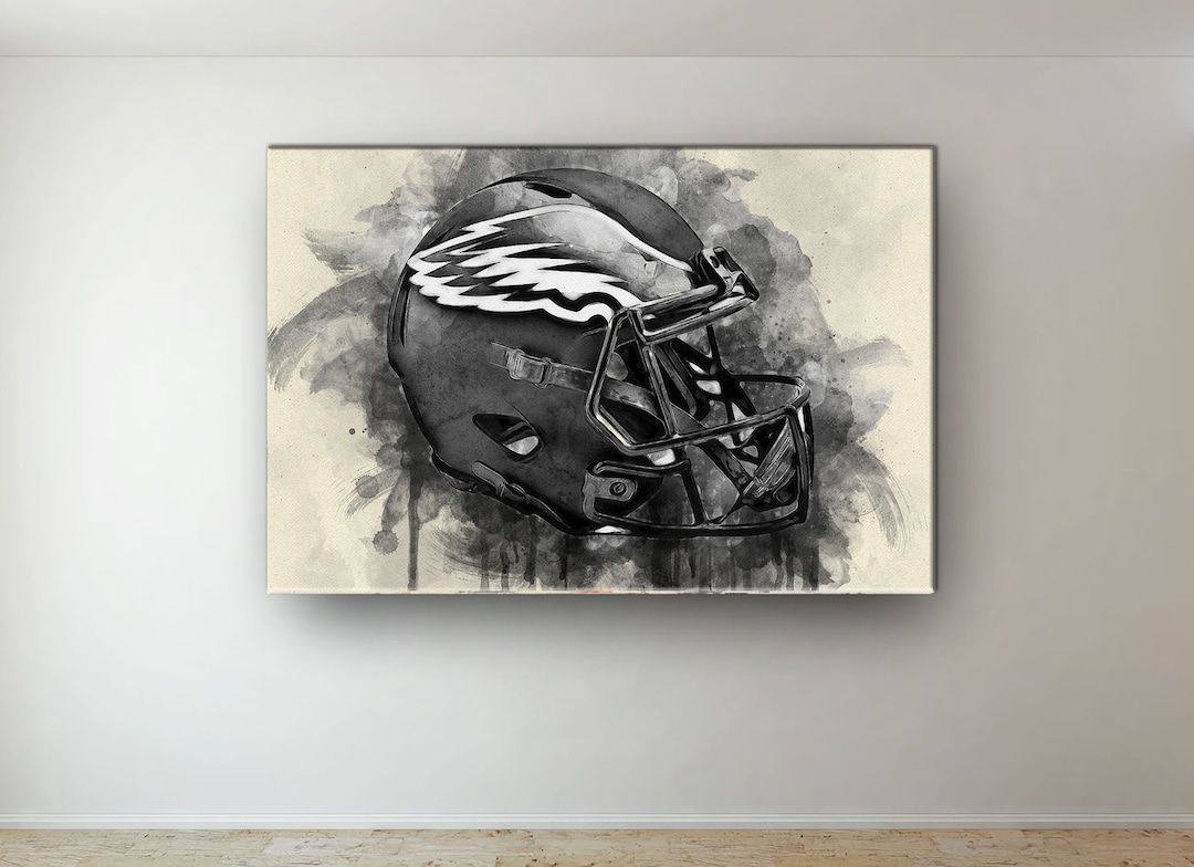 Philadelphia Eagles NFL Helmet Oil Paint Design Canvas Art Gift for ...
