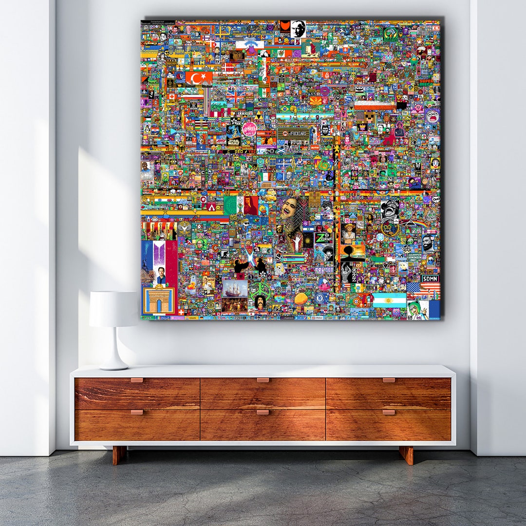 R/place Reddit 2022 Canvas Print: Internet Culture Wall Art - Etsy