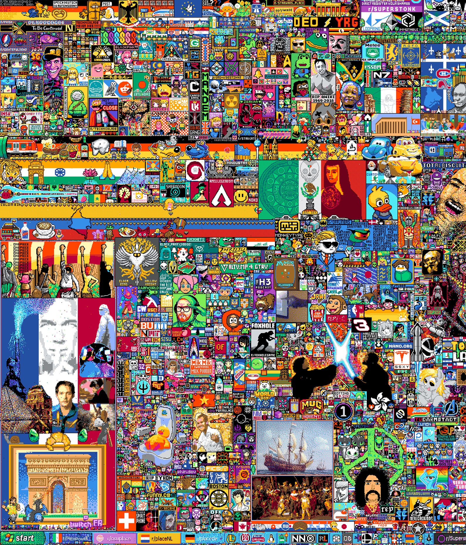 R/place Reddit Rplace Ver.1 2022 Wall Art Canvas Print Poster - Etsy