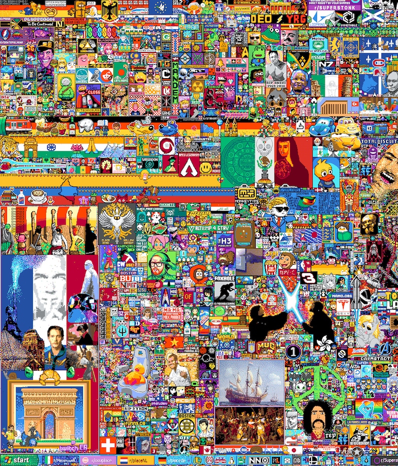 R/place Reddit Rplace Ver.1 2022 Wall Art Canvas Print Poster - Etsy