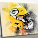 Green Bay Packers NFL Helmet Oil Paint Design Canvas Art Gift for Green ...