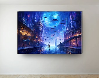 Cyberpunk Art Cyberpunk Wall Art Cyberpunk Night City the Bar in the ...