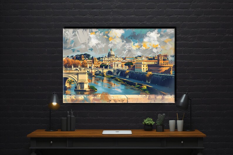 Rome Cityscape Canvas Print: Original Oil Painting Design, Home Decor ...