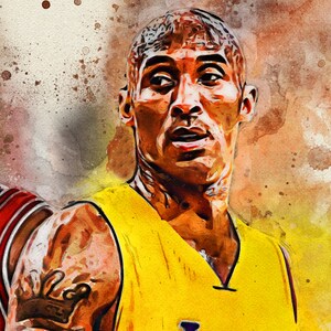Kobe Bryant Michael Jordan Iconic Fan Art Poster Canvas Print With ...