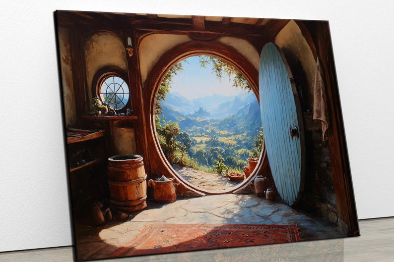 The Lord of the Rings "hobbit's Shire Doors" Landscape Fan Art Oil ...