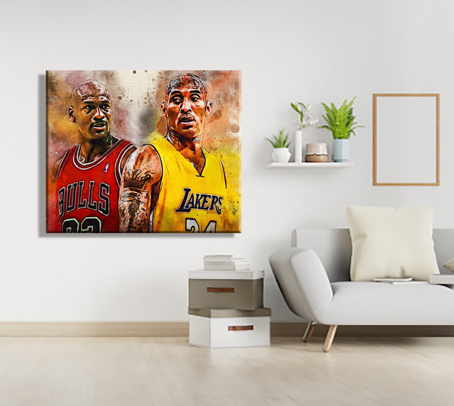 Kobe Bryant Michael Jordan Iconic Fan Art Poster Canvas Print | Etsy