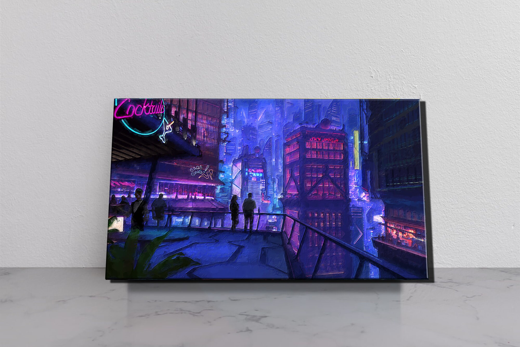 Cyberpunk Night City Canvas Oil Paint Fan Art With Unique | Etsy