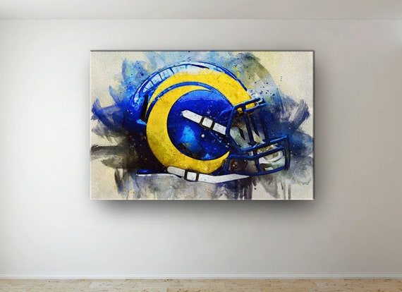 Los Angeles Rams NFL Helmet Oil Paint Design Canvas Art Gift | Etsy
