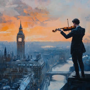 Sherlock Holmes London Canvas Print: Watercolor Cityscape Art - Etsy