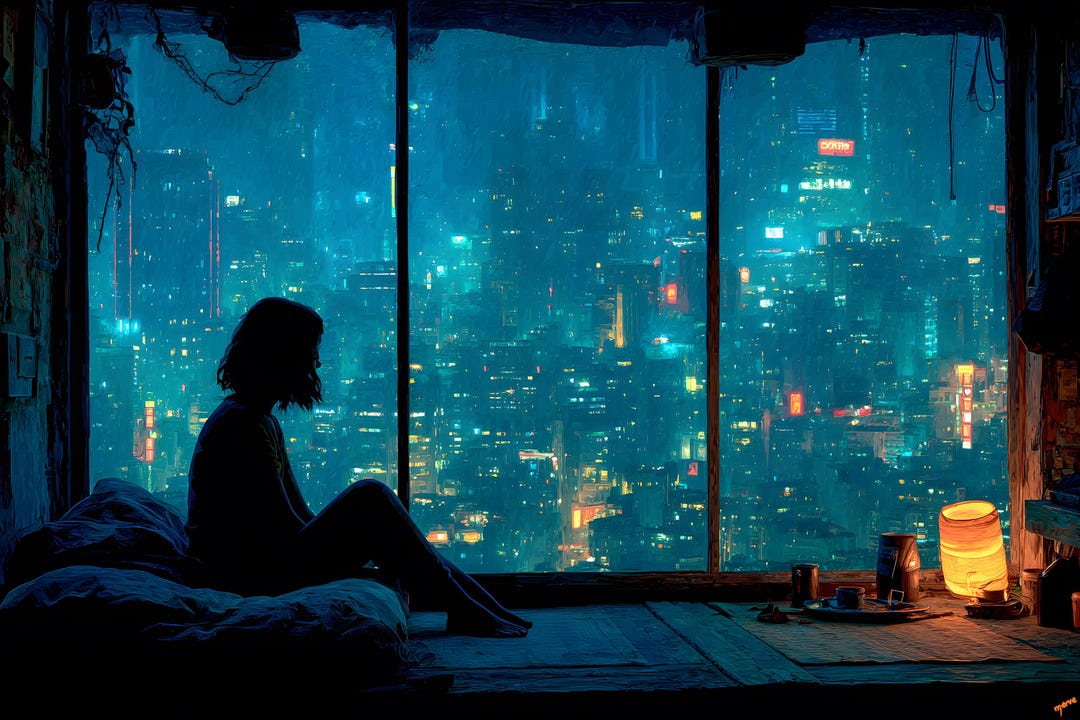 Cyberpunk Night City Canvas Poster Art: Neon Lights, Original Design - Etsy